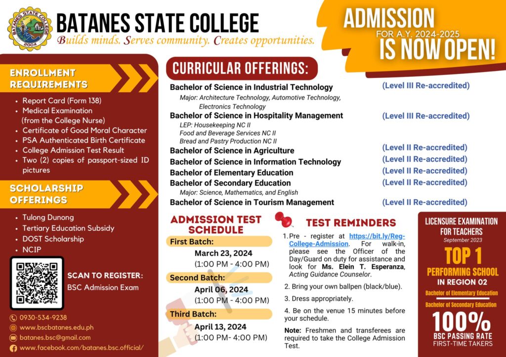 ACADEMIC PROGRAMS | Batanes State College
