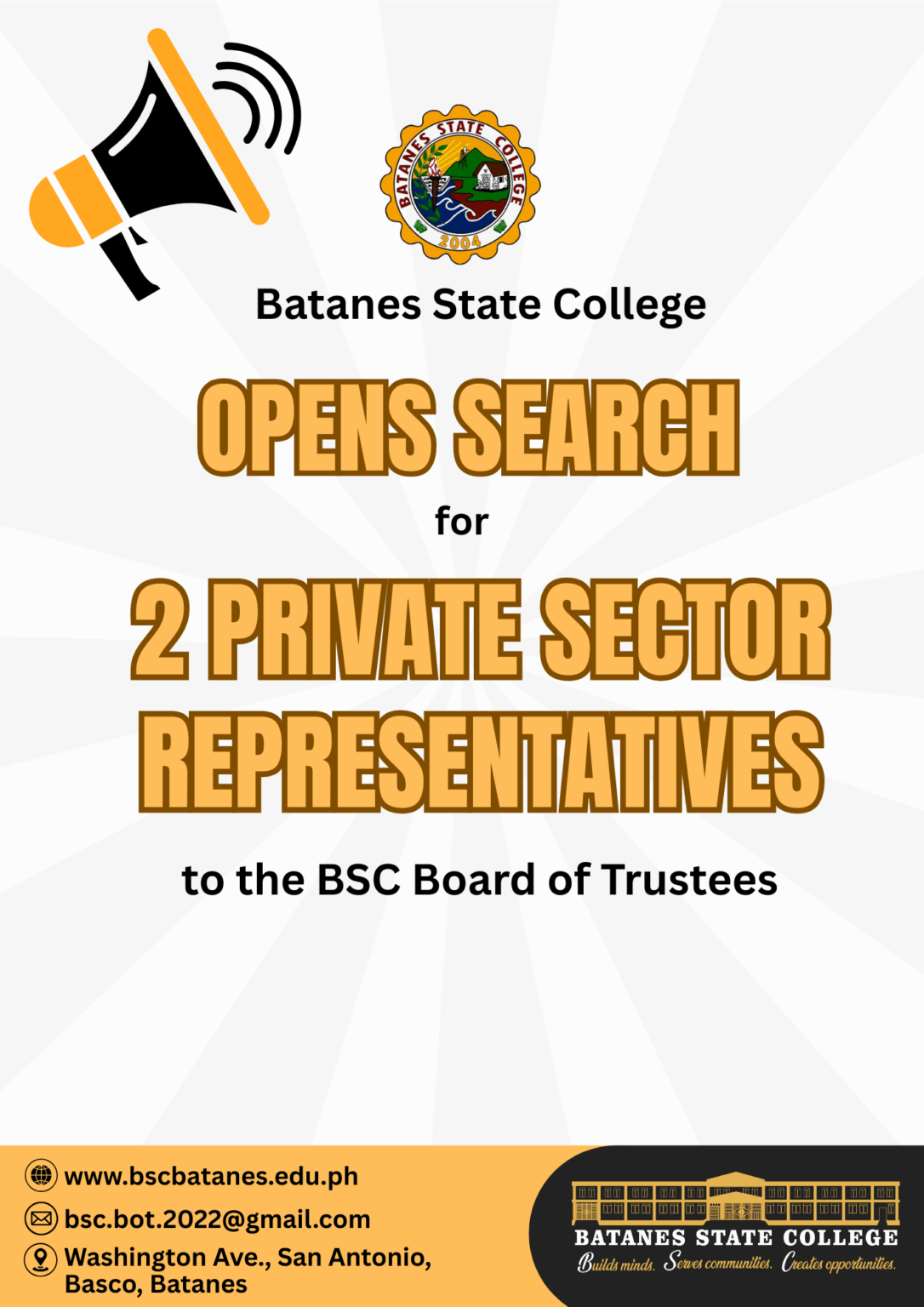 Batanes State College | Educating and training for Self-reliance and ...