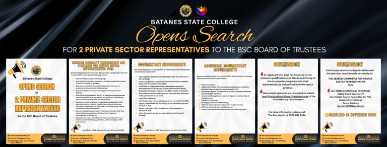 Batanes State College | Educating and training for Self-reliance and ...